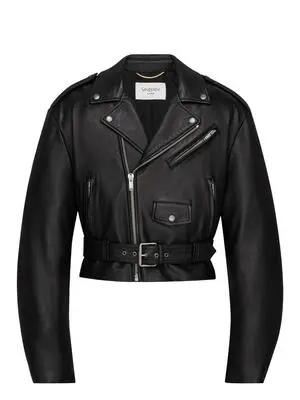 Saint Laurent Zip-up Biker Jacket - Black