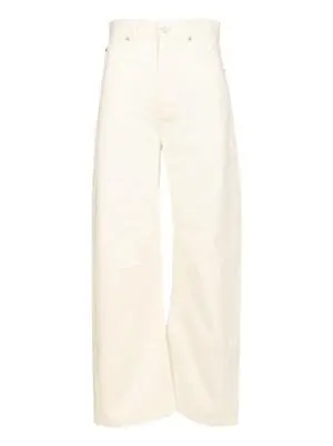 Loewe Logo Patch Wide Leg Jeans - White