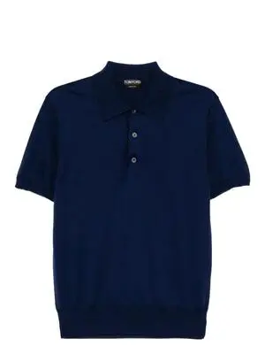 TOM FORD Short-sleeved Polo Shirt - Blue