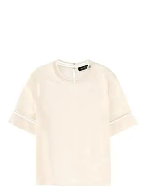 Fabiana Filippi Sheer Trim Short Sleeve Top - No