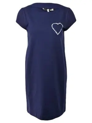 MOSCHINO Moschino Heart Embellished Short Sleeve Dress