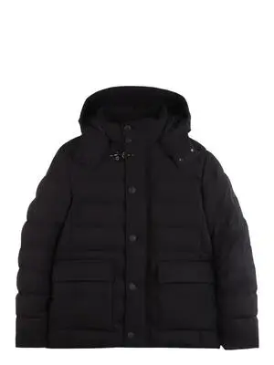 FAY Hooded Puffer Jacket With Iconic Hooks - Black