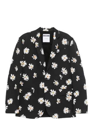 Moschino Floral Print Single-breasted Blazer - Black