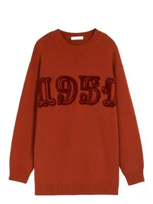 Max Mara Max Mara Long-Sleeved Sweater With 1951 Decal No