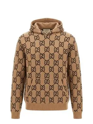 Gucci Gg Monogram Hooded Sweatshirt - Brown