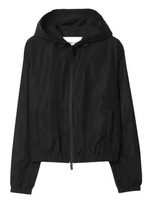 BURBERRY Burberry Logo Printed Zip-Up Hooded Jacket