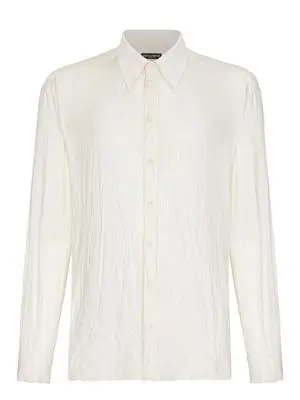 Dolce & Gabbana Dolce Gabbana Oversize Stretch Satin Charmeuse Shirt - White