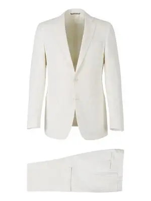 Canali Single-breasted Suit - White