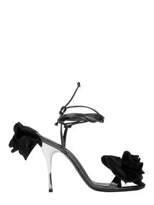 Magda Butrym Floral-appliqué Stiletto Sandals - Black