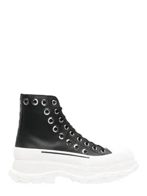 Alexander McQueen Joey Eyelet High Top Sneakers - White