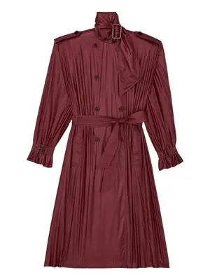 Saint Laurent Saint Laurent Lavallière Double-Breasted Trench Coat Red