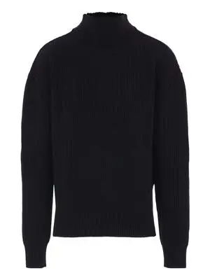 Rick Owens High-neck Ribbed Sweater - Black