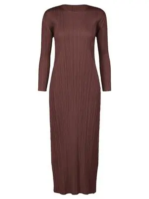 PLEATS PLEASE BY ISSEY MIYAKE Pleats Please Issey Miyake Pleated Maxi Dress - Bordeaux