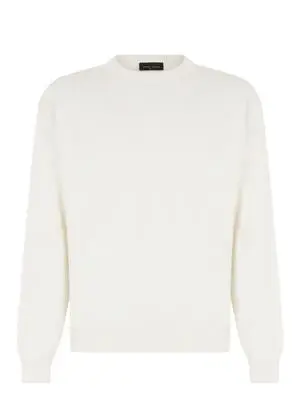ROBERTO COLLINA Crewneck Knitted Sweater - White