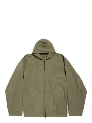 Balenciaga Zip-up Hooded Jacket With Drawstring Waist - Green