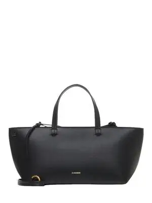 JIL SANDER Logo Printed Top Handle Bag - Black