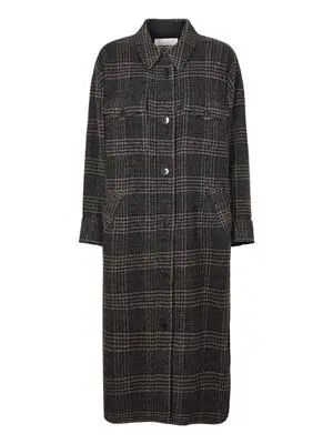 Isabel Marant Étoile Checked Buttoned Coat - Grey