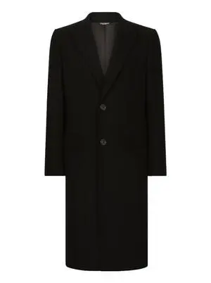 Dolce & Gabbana Single-breasted Tailored Coat With Peak Lapel - Black
