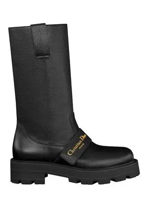 Dior D-quest Boots With Gold Paris Signature - Black