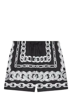 Versace Medusa Chains Printed Swim Shorts - Black