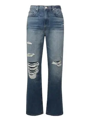 FRAME Distressed Detailed Flared Jeans - Black