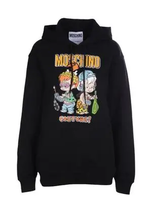 Moschino Moschino The Flintstones Printed Hoodie Black