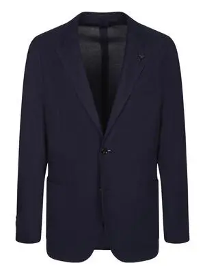 LARDINI Textured Single-breasted Blazer - Blue