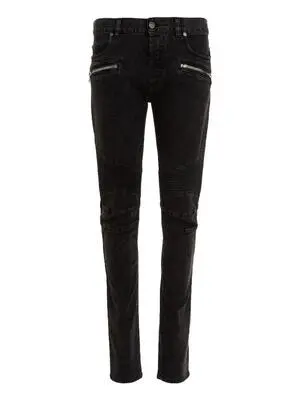 Balmain Zipped Pocket Skinny Jeans - Black