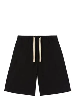 Palm Angels Bermuda Shorts With Palm Tree Print - Black