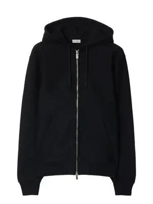 Burberry Logo Print Zip-up Hoodie - Charcoal