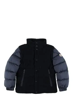 Moncler Long-sleeved Down Jacket With Stand Collar - Midnight Blue