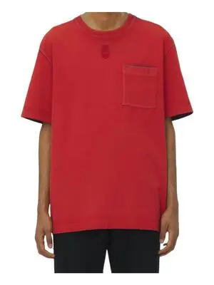 Alexander McQueen Skull Embroidered Two-toned T-shirt - Rust/bordeaux