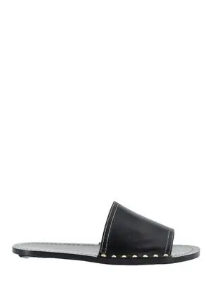 TOTEME Embellished Open Toe Slides - Black
