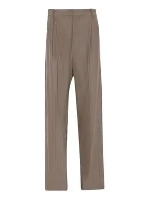 Victoria Beckham High-rise Pleated Trousers - Gray