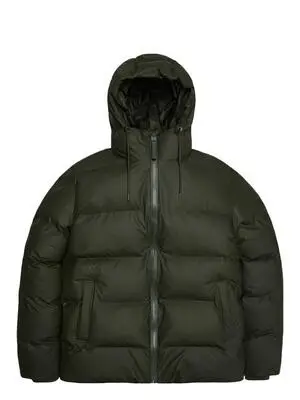 Rains Hooded Down Jacket - Black