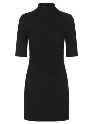 Sportmax Ruched High Neck Mini Dress - Black