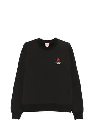 Kenzo Logo Embroidered Crewneck Sweatshirt - Black