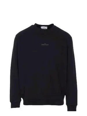 Stone Island Logo-embroidered Cotton Sweatshirt - Black