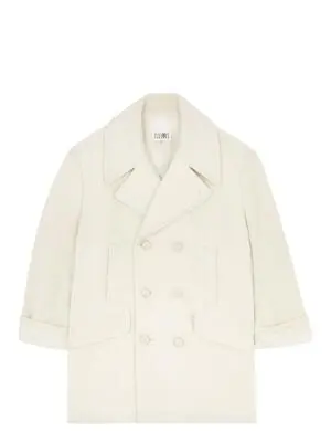MAISON MARGIELA Double-breasted Oversized Coat - Milk