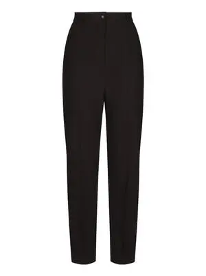 Dolce & Gabbana High-waist Tailored Straight-leg Trousers - Black