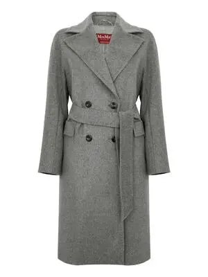 Max Mara Max Mara Astro Belted Double-Breasted Coat Gray