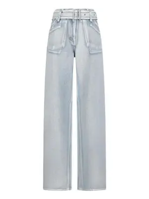 Acne Studios Belted Tapered Leg Jeans - Gray