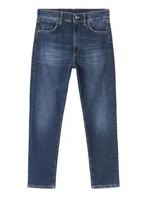 DONDUP Cropped Skinny Jeans With Logo Patch - Blue