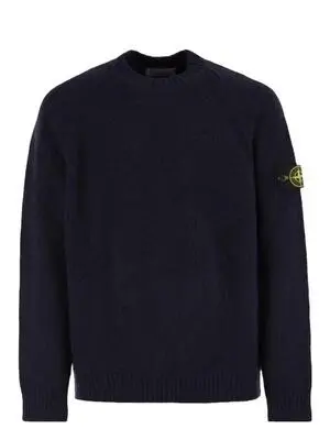 Stone Island Round Neck Sweater With Raglan Sleeves - Blue