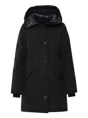Canada Goose Hooded Logo-patch Coat - Black