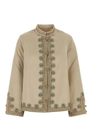 BODE Long-sleeved Embellished Jacket - Nude