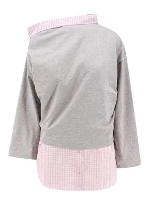 Dries Van Noten Layered Asymmetric Neck Top - Gray