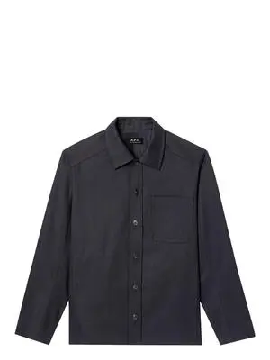 A.p.c. Buttoned Overshirt Jacket - Navy Blue