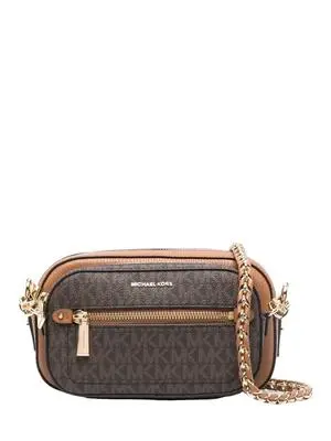 Michael Kors Logo Print Shoulder Bag - Brown