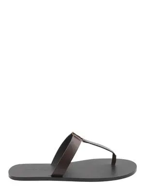 Saint Laurent Logo Plaque Flat Slides - Gray